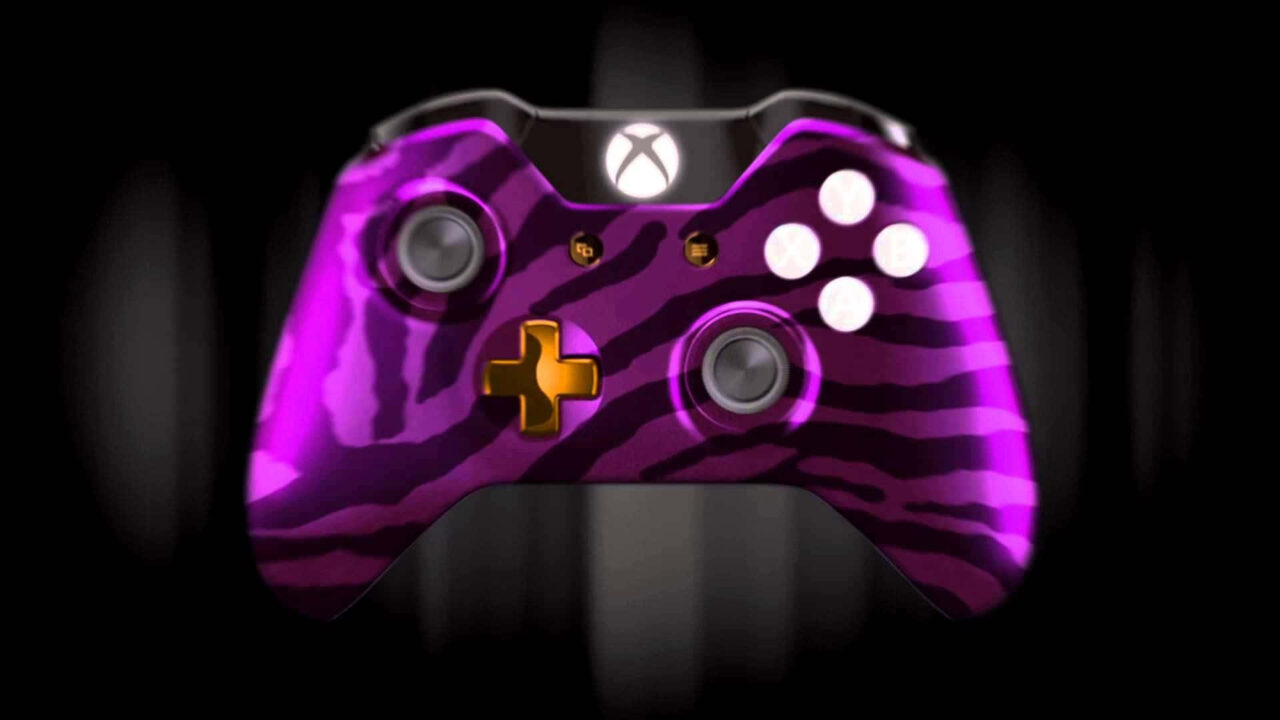 Fuchsia Pink Striped Xbox Controller Wallpaper | Background FREE ...
