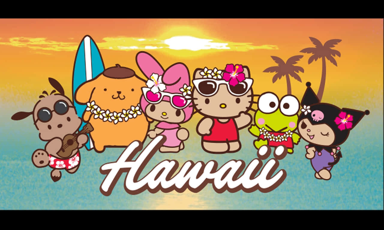 Hello Kitty Tropical Fun Sunset Wallpaper | Background FREE Download ...