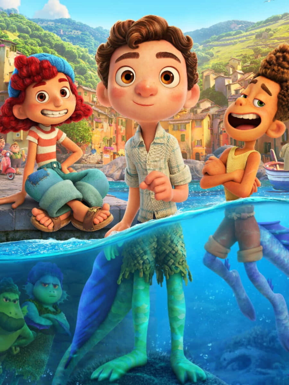 Vibrant Coastal Adventure with Luca Characters Wallpaper | Background ...