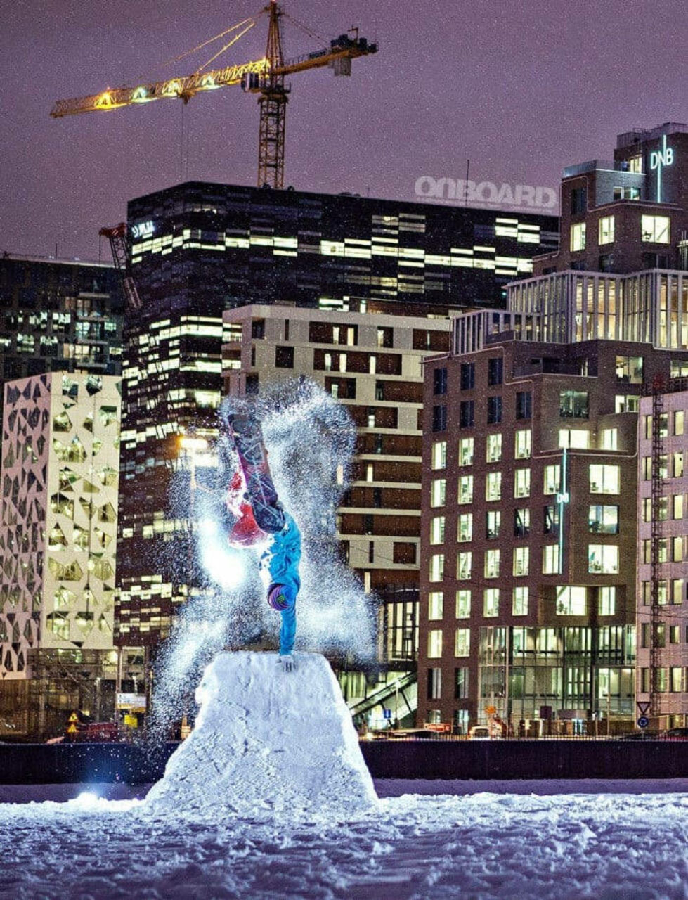 Glowing Snow Stunt in Vibrant Oslo Wallpaper | Background FREE Download ...