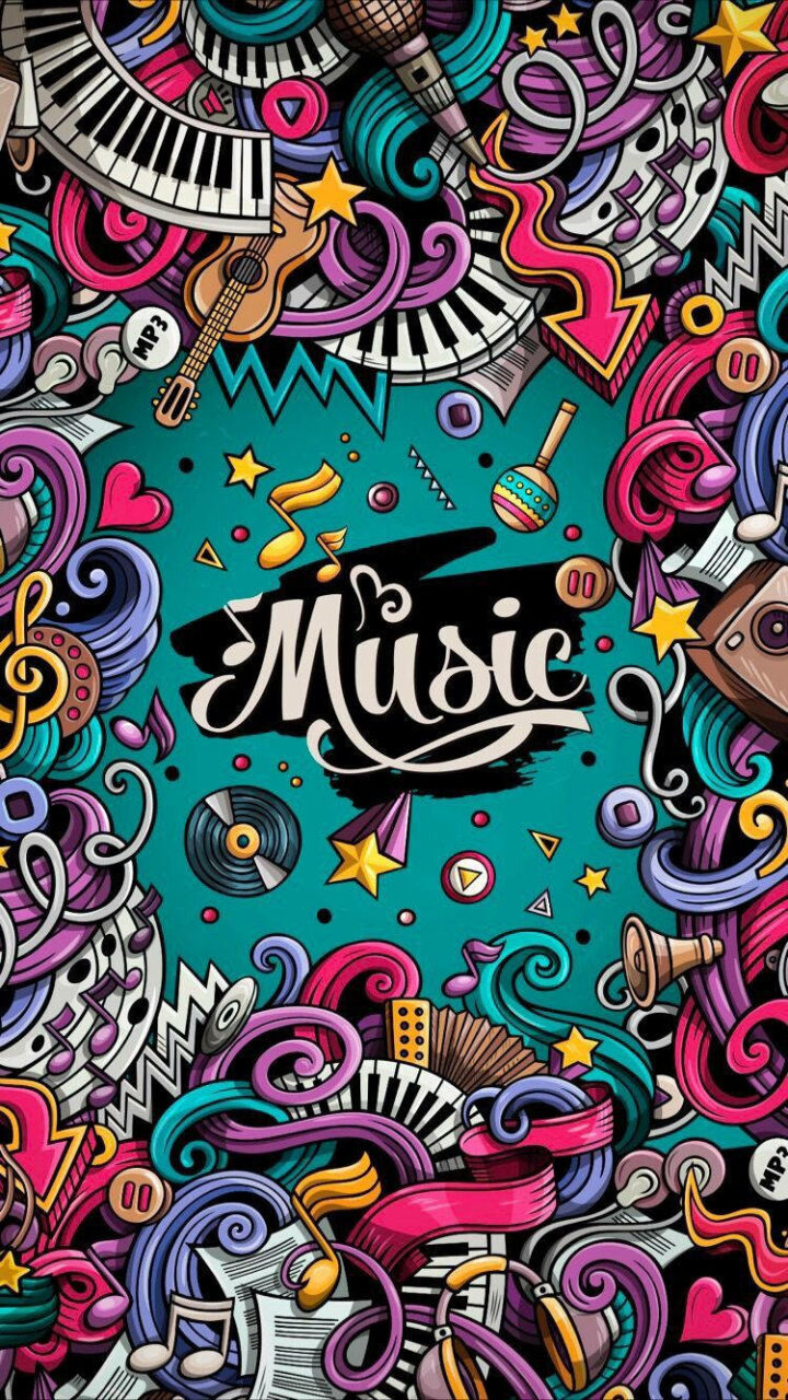 Vibrant Music Collage Pop Art Wallpaper | Background FREE Download ...
