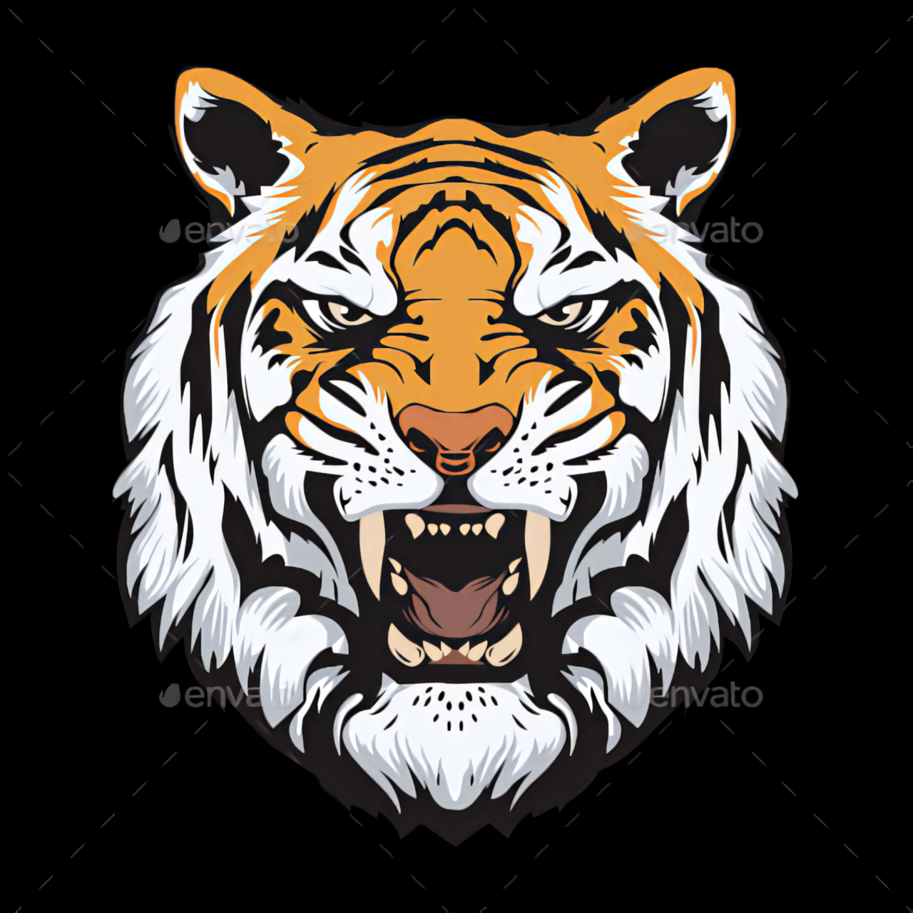 Fierce Tiger Face Vector Art Wallpaper | Background FREE Download ...