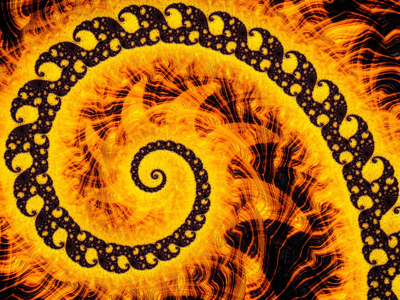 Vibrant Yellow Fractal Spiral Wallpaper | Background FREE Download ...