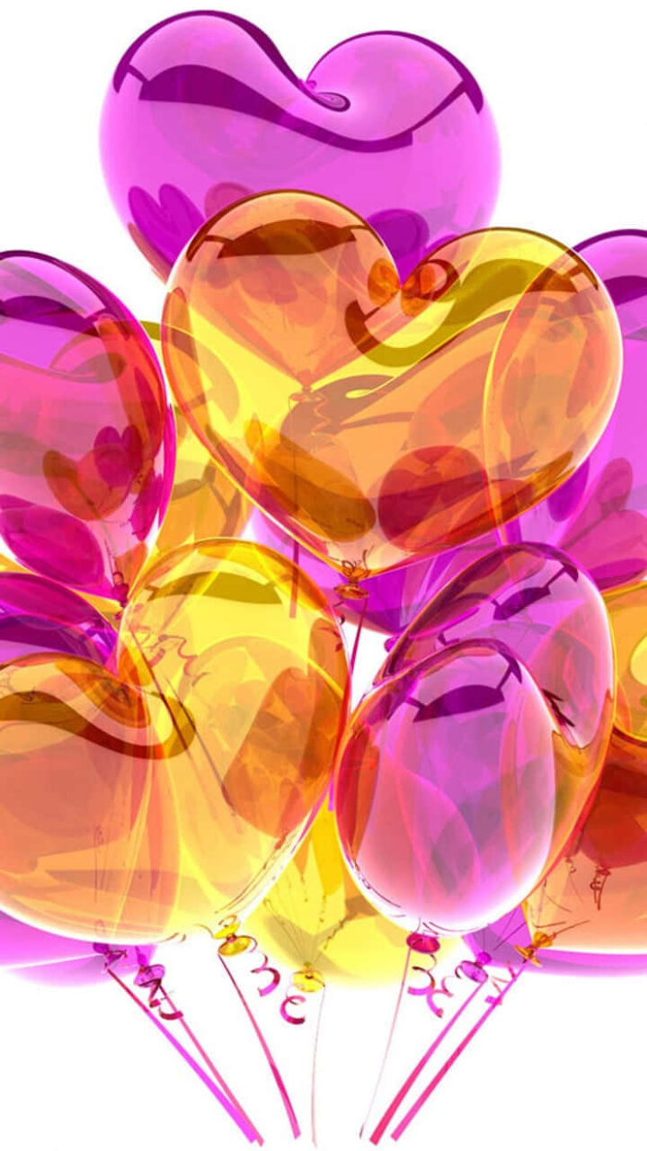 Cheerful Heart Balloons Vibrance Wallpaper | Background FREE Download ...