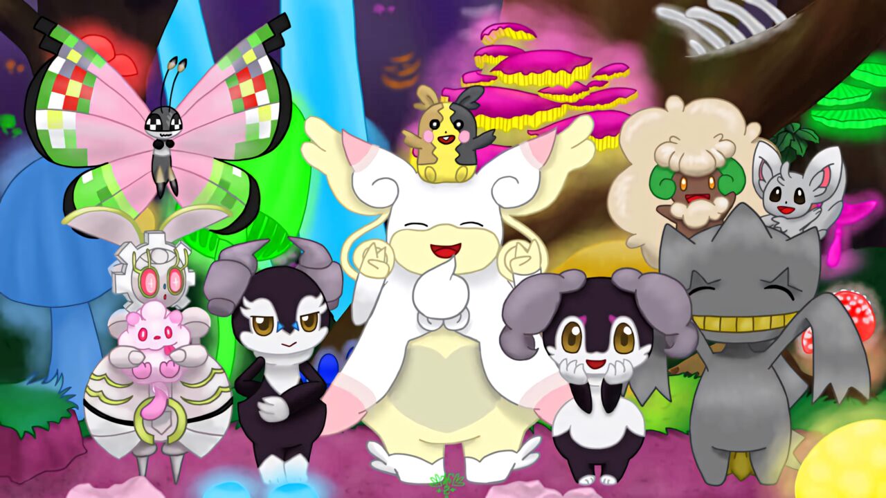 Whimsical Pokémon Forest Characters Pastel Wallpaper | Background FREE ...